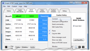 The Serial Streams tab - SNIP Support