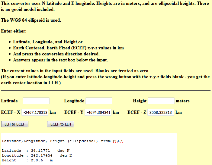 Converting ECEF to LLH and back - SNIP Support