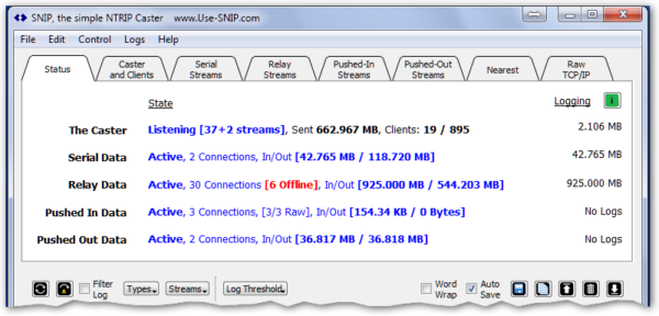 The Status tab - SNIP Support