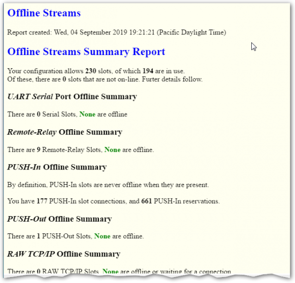 Misc. Caster Stream Reports - SNIP Support