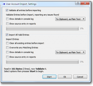 Import-Export User Accounts - SNIP Support
